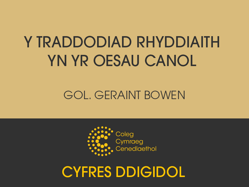 Y Traddodiad Rhyddiaith yn yr Oesau Canol – Geraint Bowen (gol ...